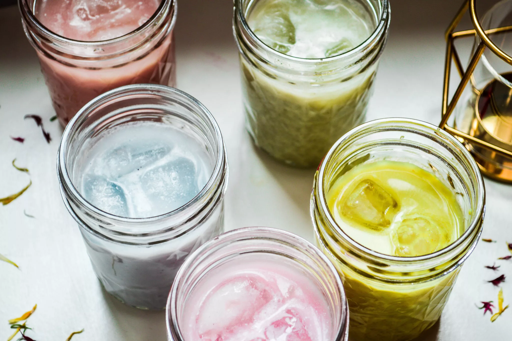 Whimsical Pastel Colored Lattes